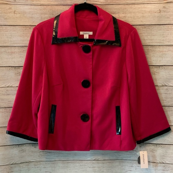 Dress Barn | Jackets & Coats | Nwt Pink Swing Blazer With Patent ...